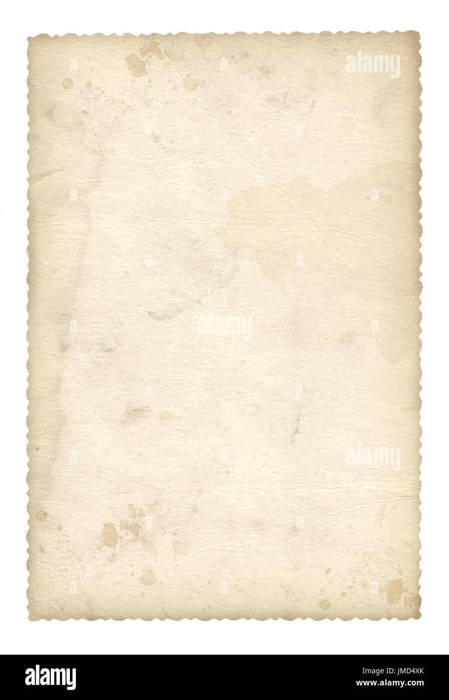 Texture old paper with traces of scuffs and stains. Isolated on white ...