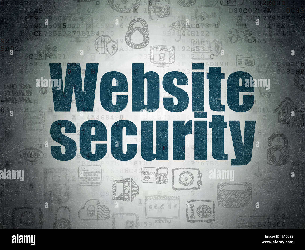 Protection concept: Website Security on Digital Data Paper background ...