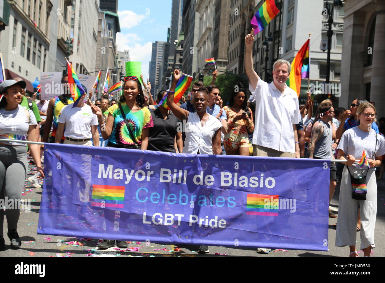 New York City Gay Pride 2017 march in New York City. Featuring: Mayor ...
