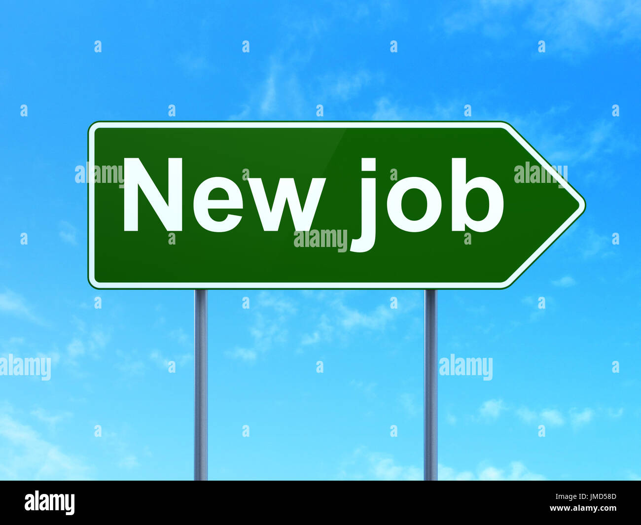 Finance concept: New Job on road sign background Stock Photo - Alamy