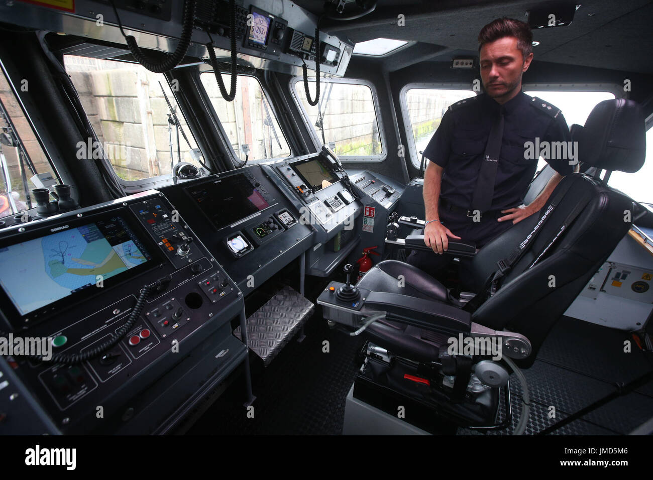 The bridge of Border Force's new coastal patrol vessel Nimrod ahead of ...