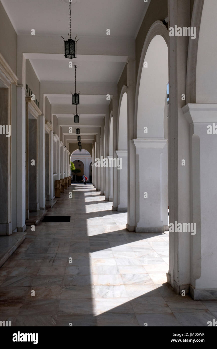 Columns of the Byzantine Museum, at Solomos Square, Zakynthos, Ionian ...