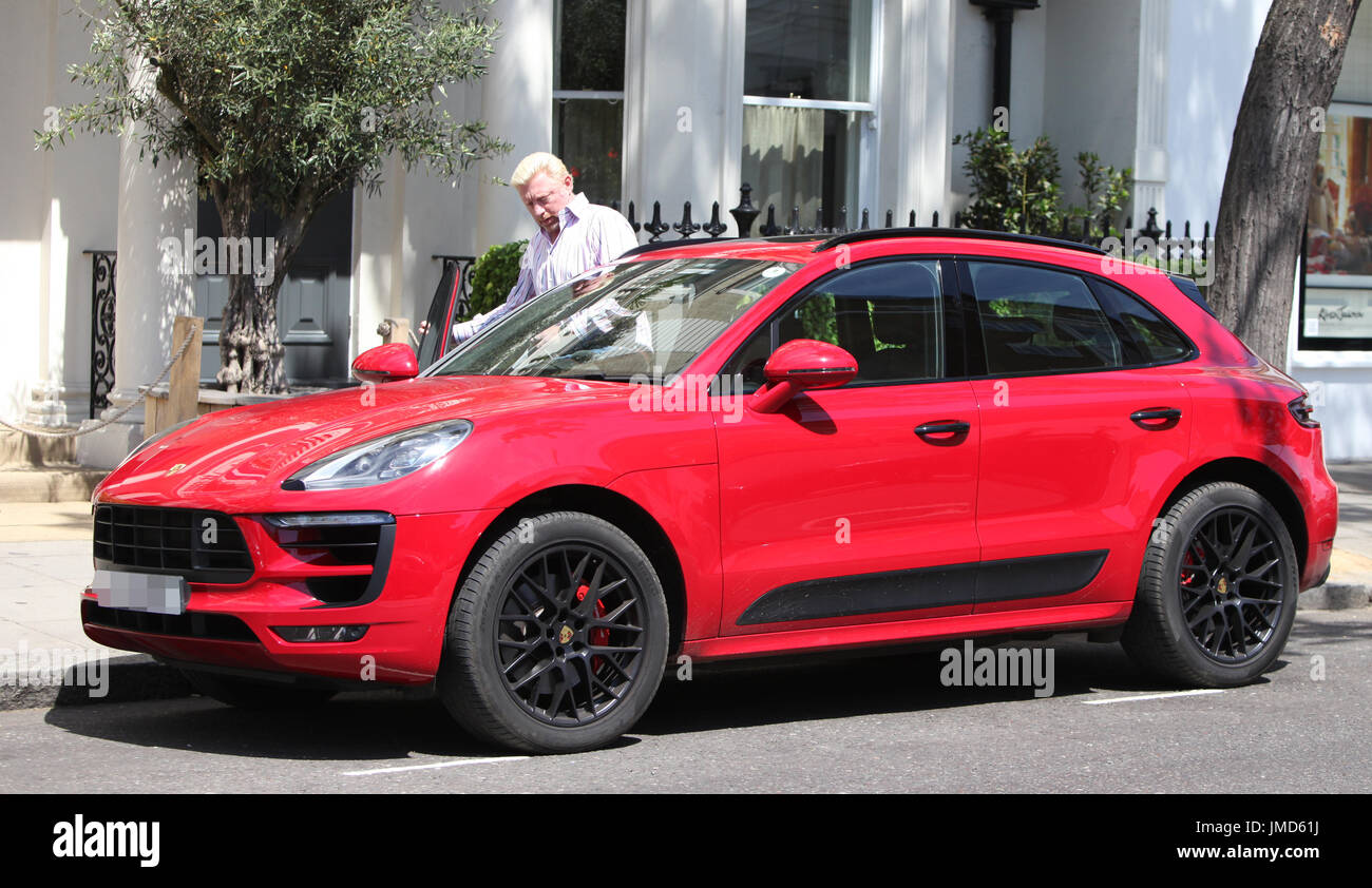 Boris Becker removing a ticket from his car in Kensington, West London ...