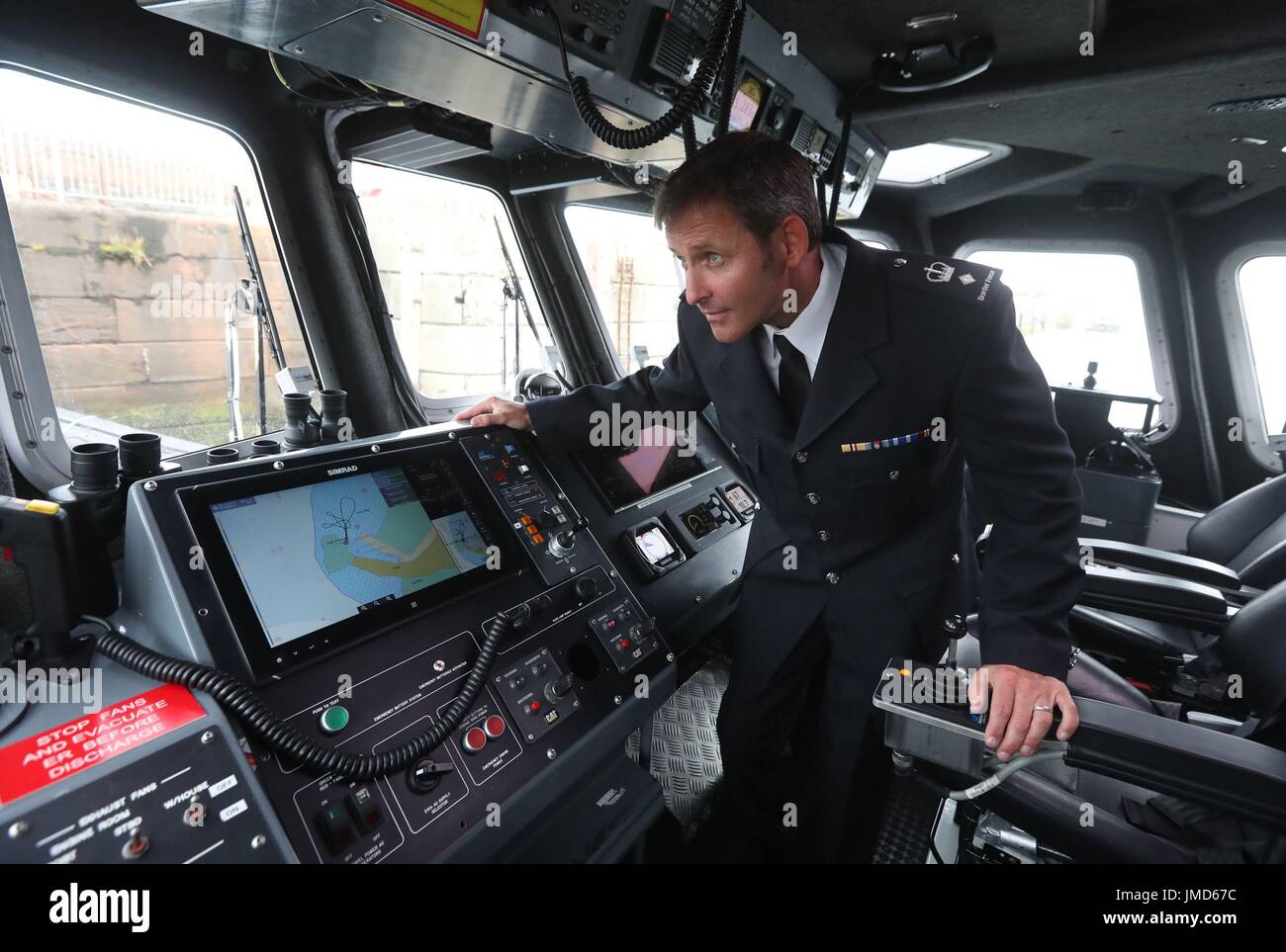 Gordon Scarratt Head of Border Force Maritime on board one of Border ...