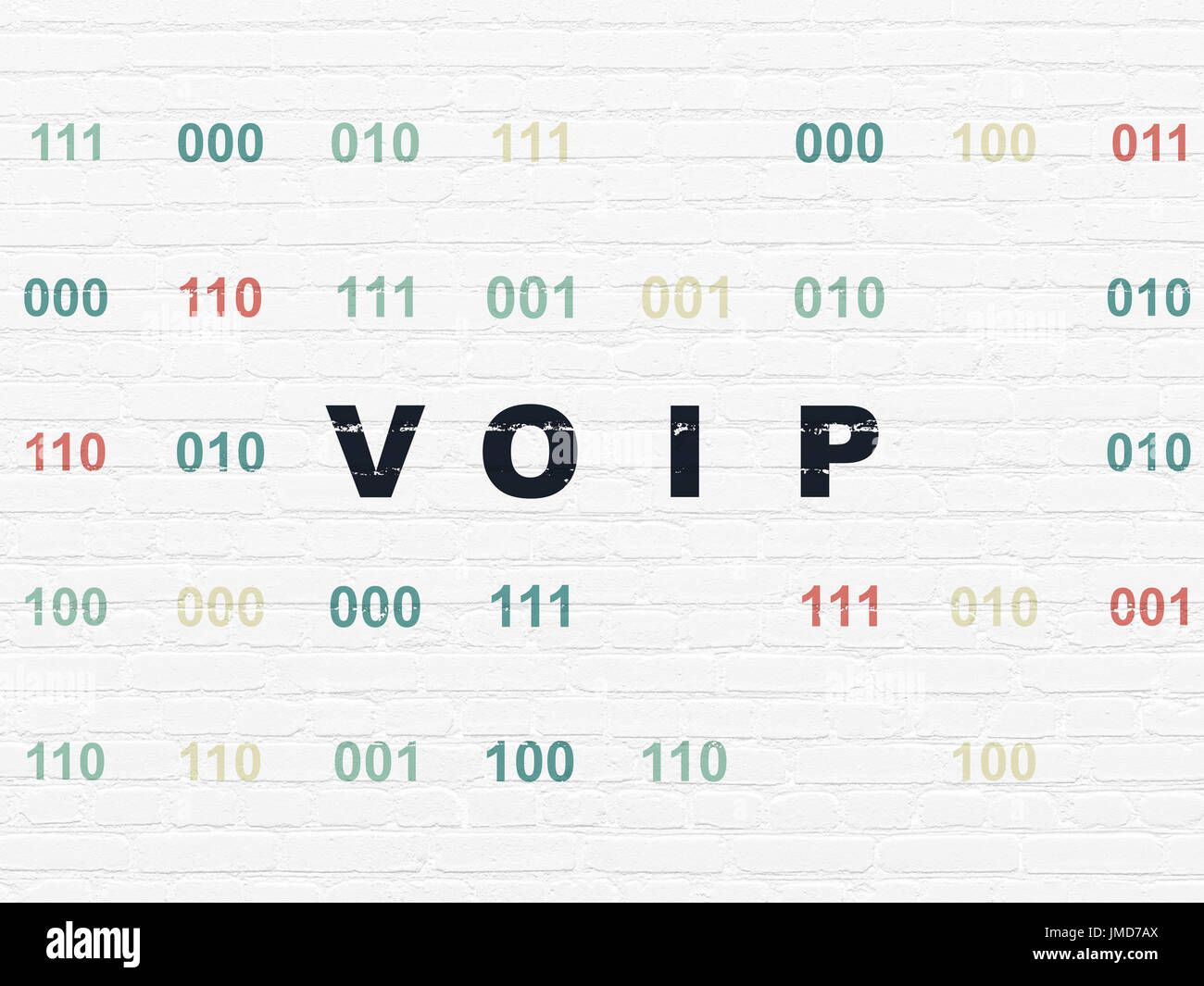 Web design concept: VOIP on wall background Stock Photo - Alamy