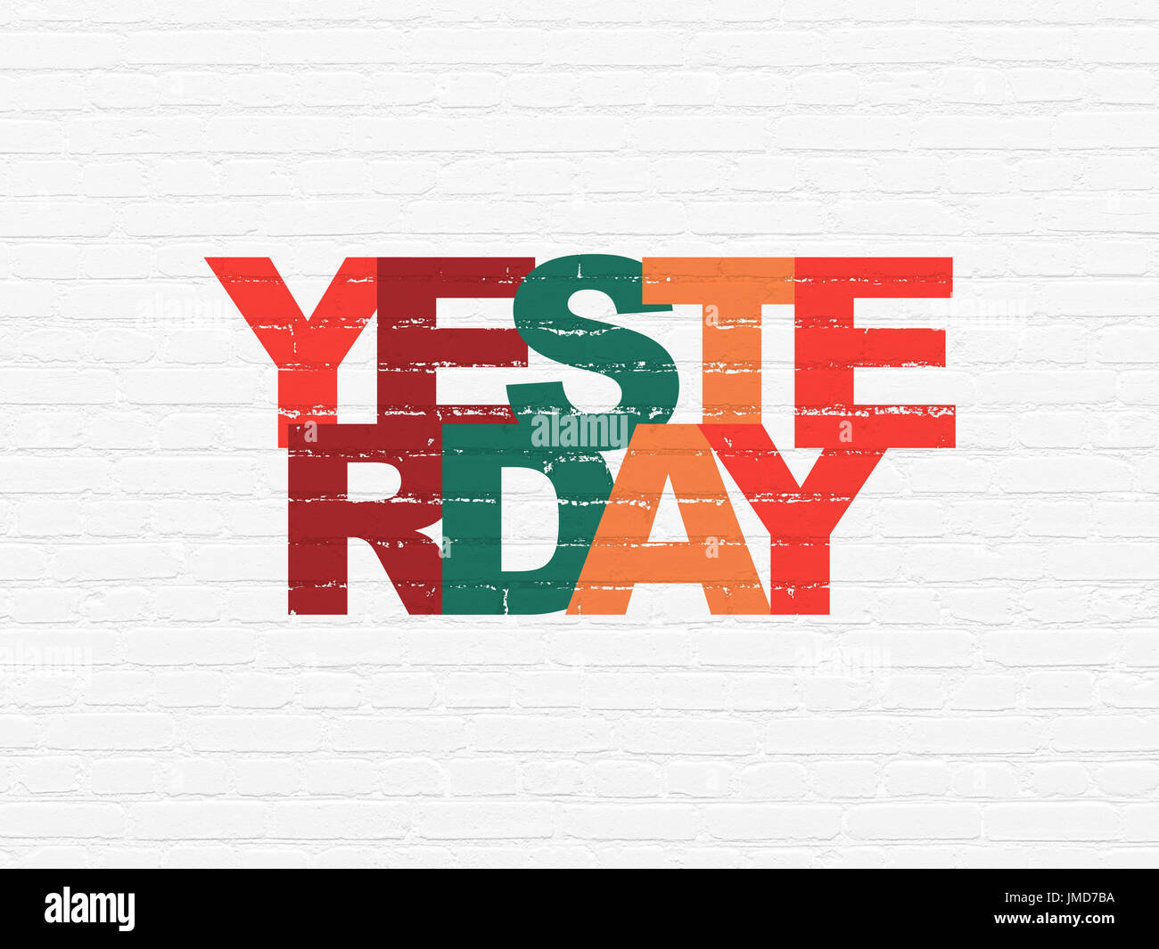 Time concept: Yesterday on wall background Stock Photo - Alamy