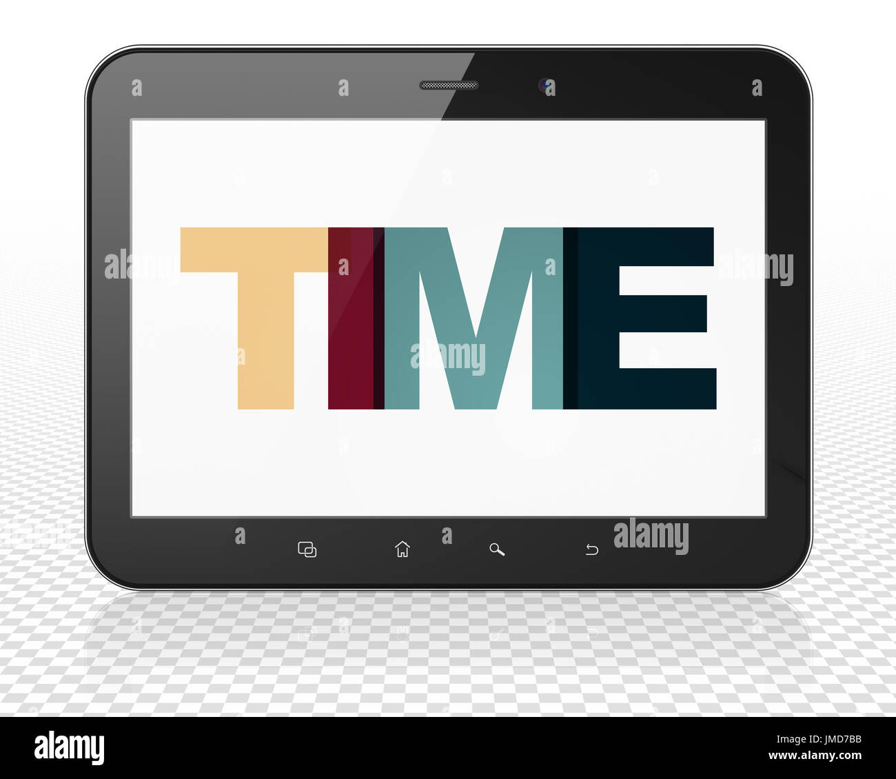 Timeline concept: Tablet Pc Computer with Time on display Stock Photo ...