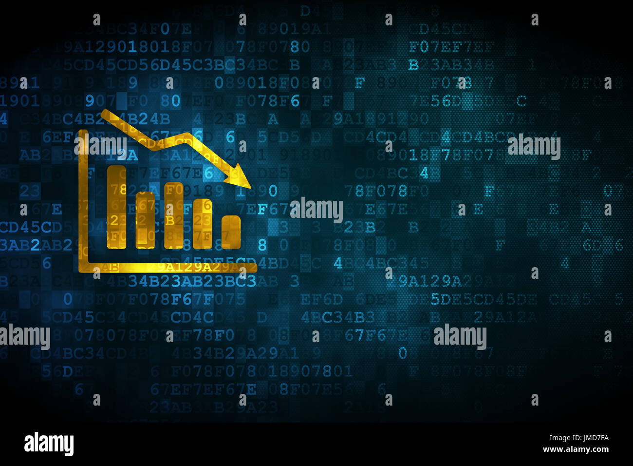 Marketing concept: Decline Graph on digital background Stock Photo - Alamy