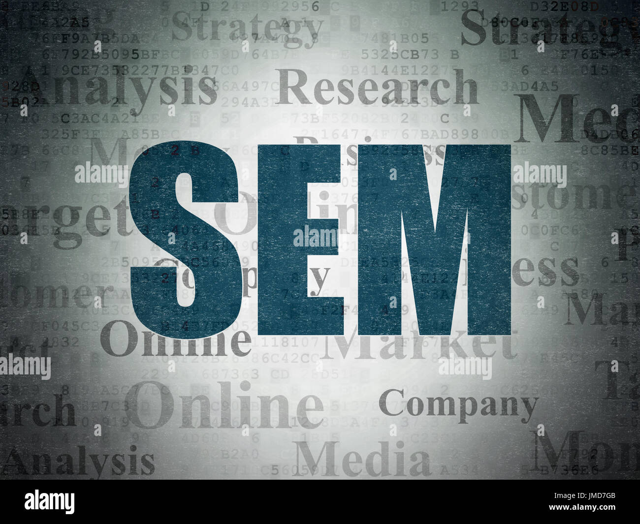 Advertising concept: SEM on Digital Data Paper background Stock Photo ...