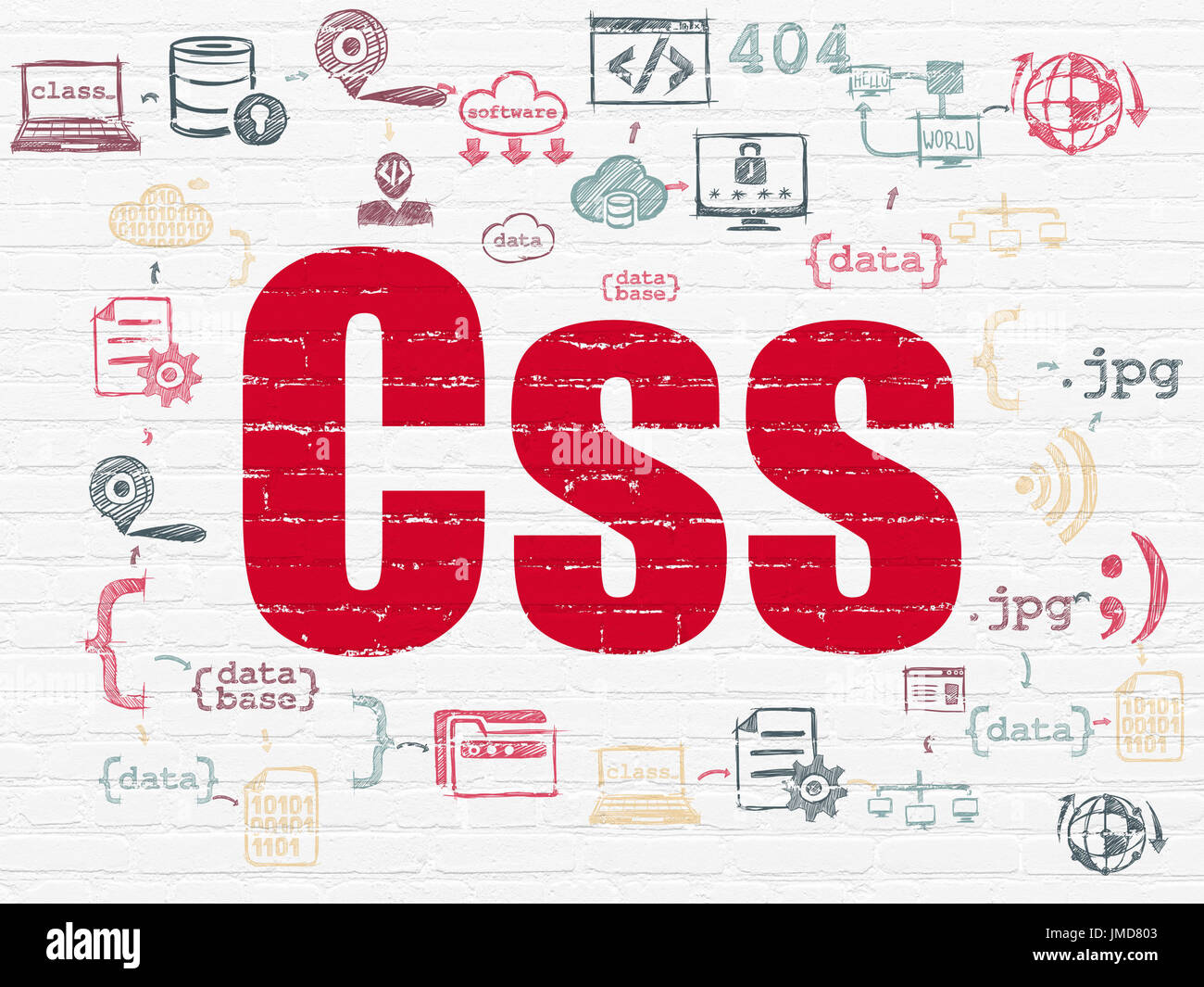 Software concept: Css on wall background Stock Photo - Alamy