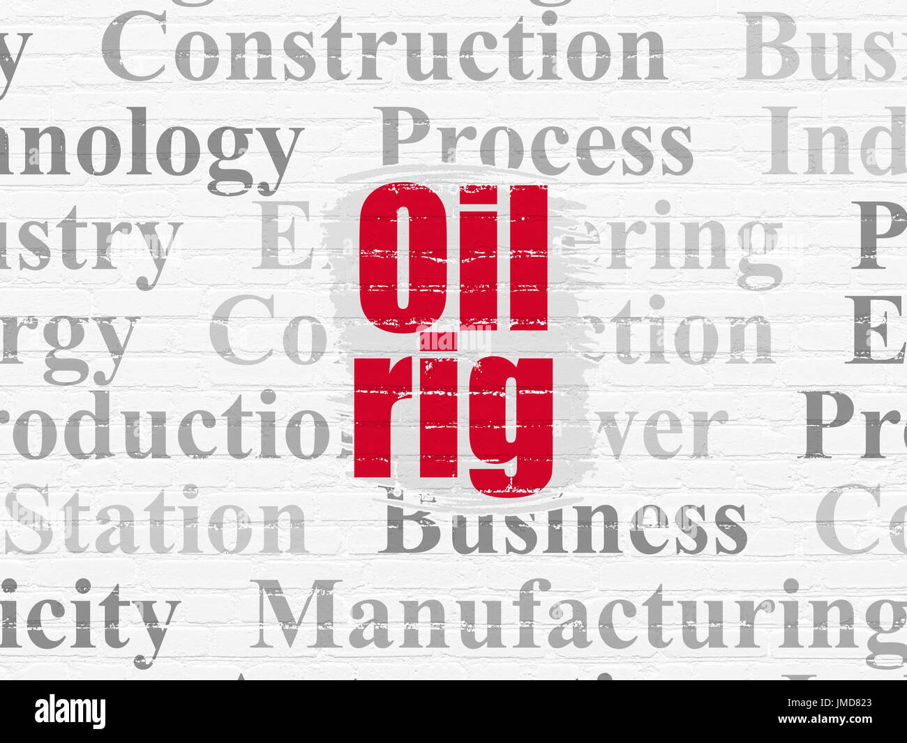 Manufacuring concept: Oil Rig on wall background Stock Photo - Alamy