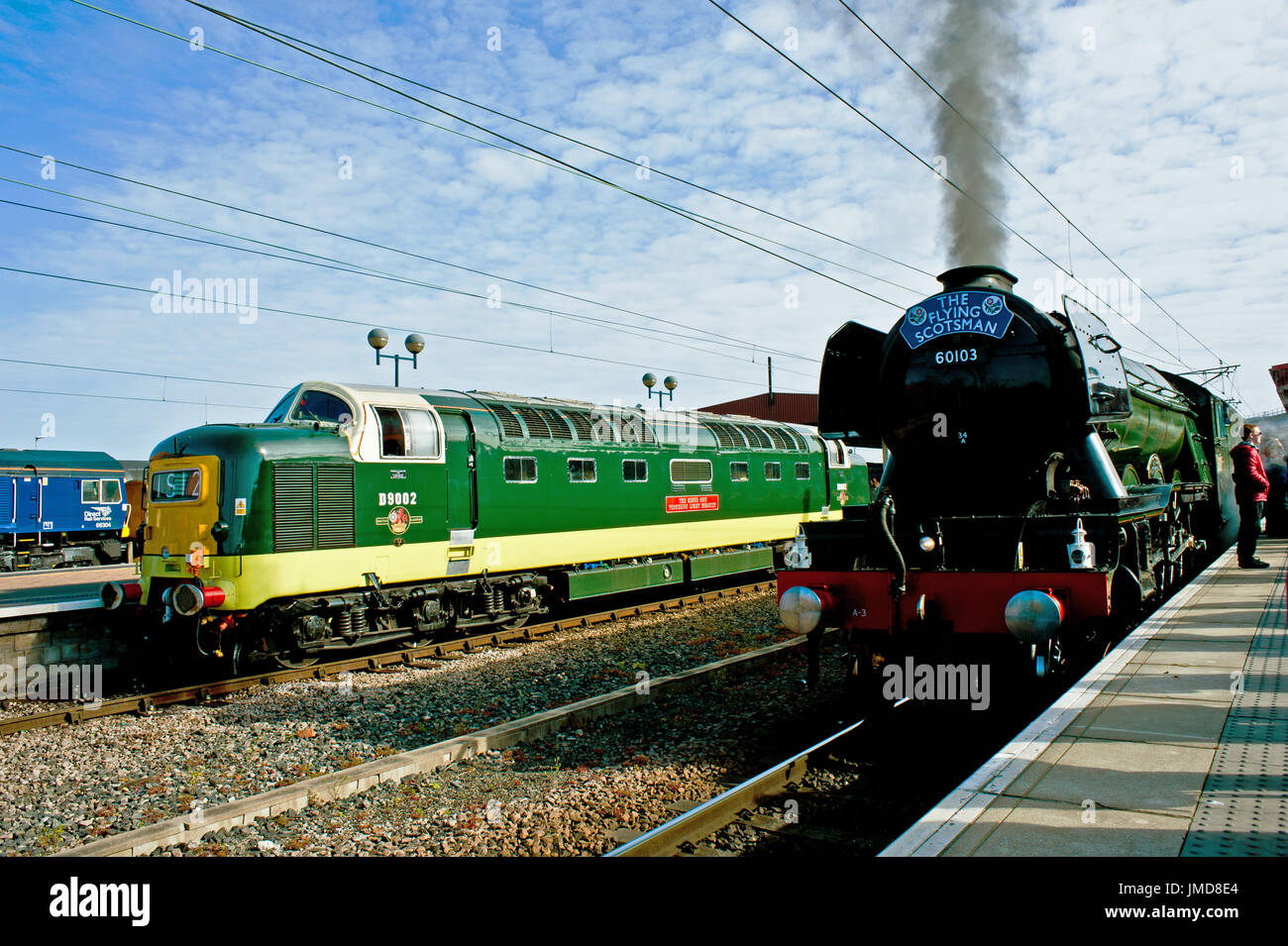 D9002 Deltic and Flying Scotsman at York Stock Photo - Alamy