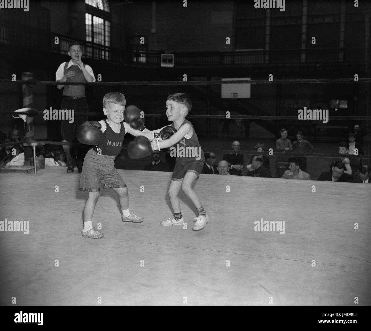 Wesley Hogan and Donald Fravel, both 6 years old, during Boxing Match ...
