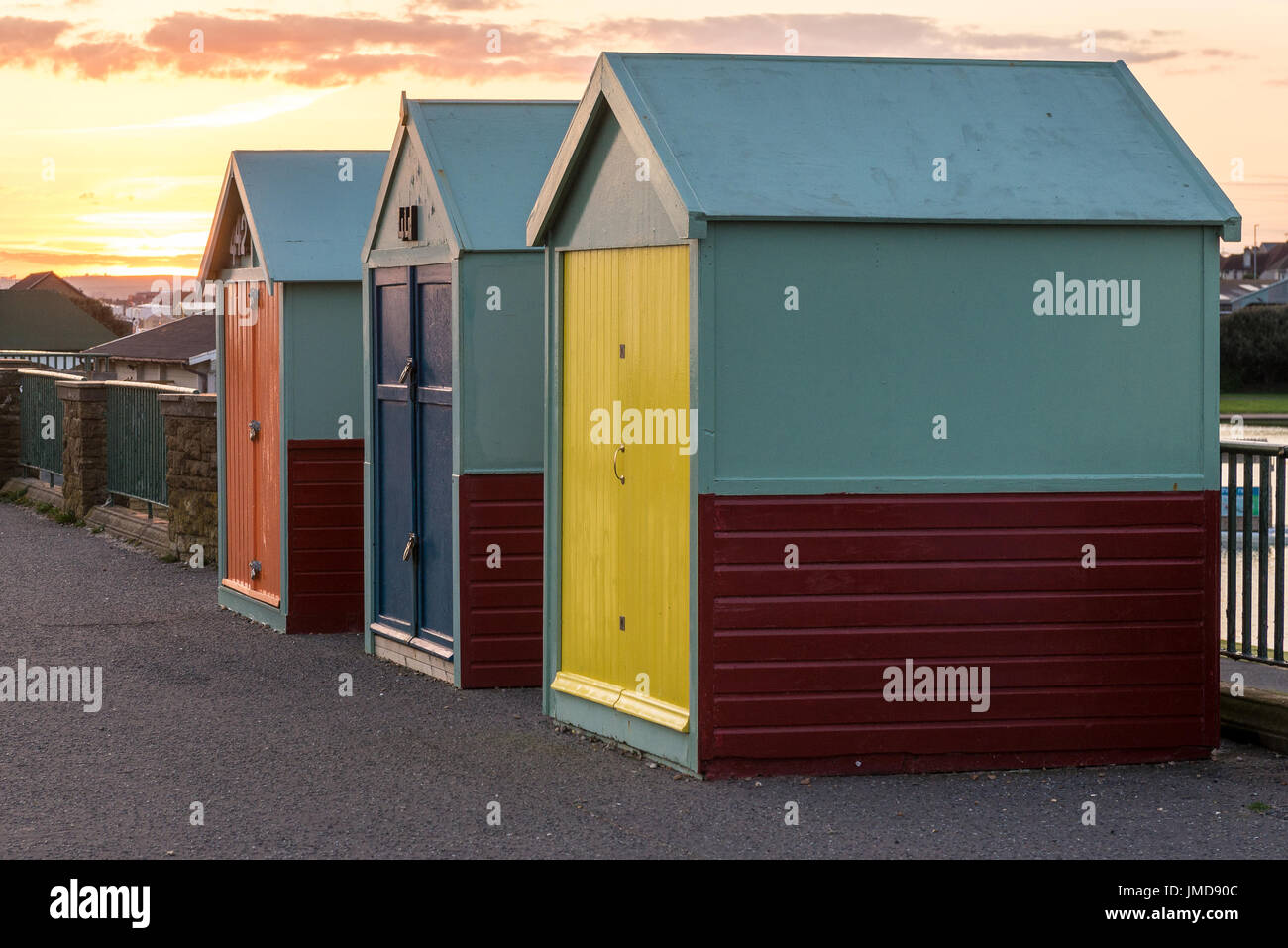 Colourful victorian beach huts hi-res stock photography and images - Alamy