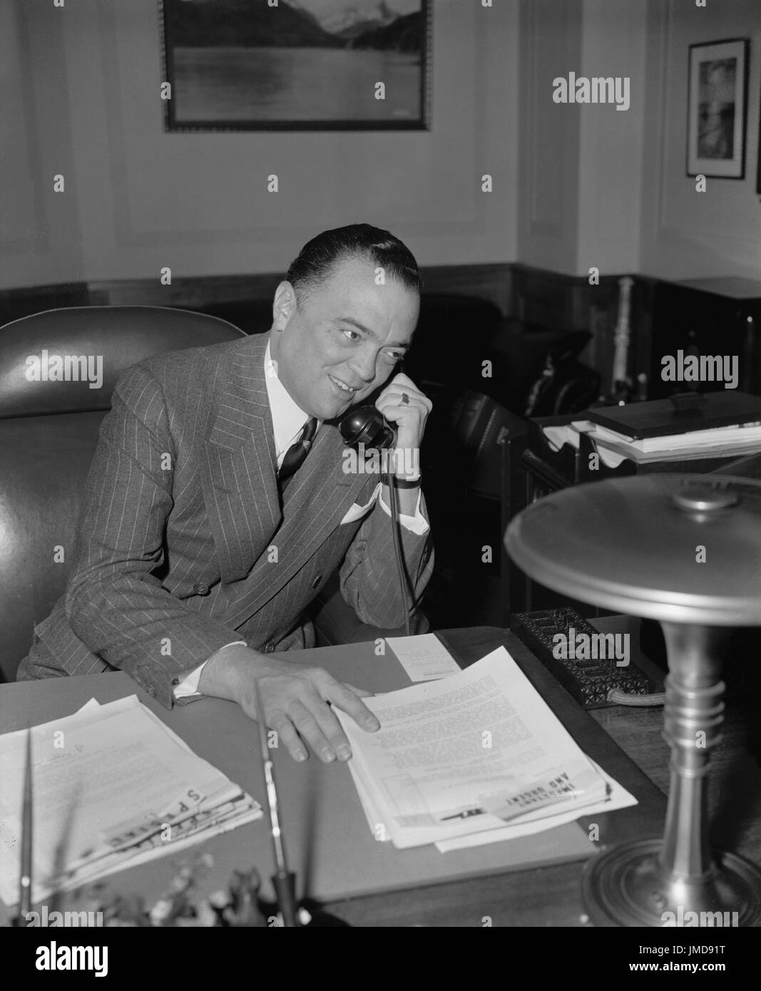 J edgar hoover desk Black and White Stock Photos & Images - Alamy
