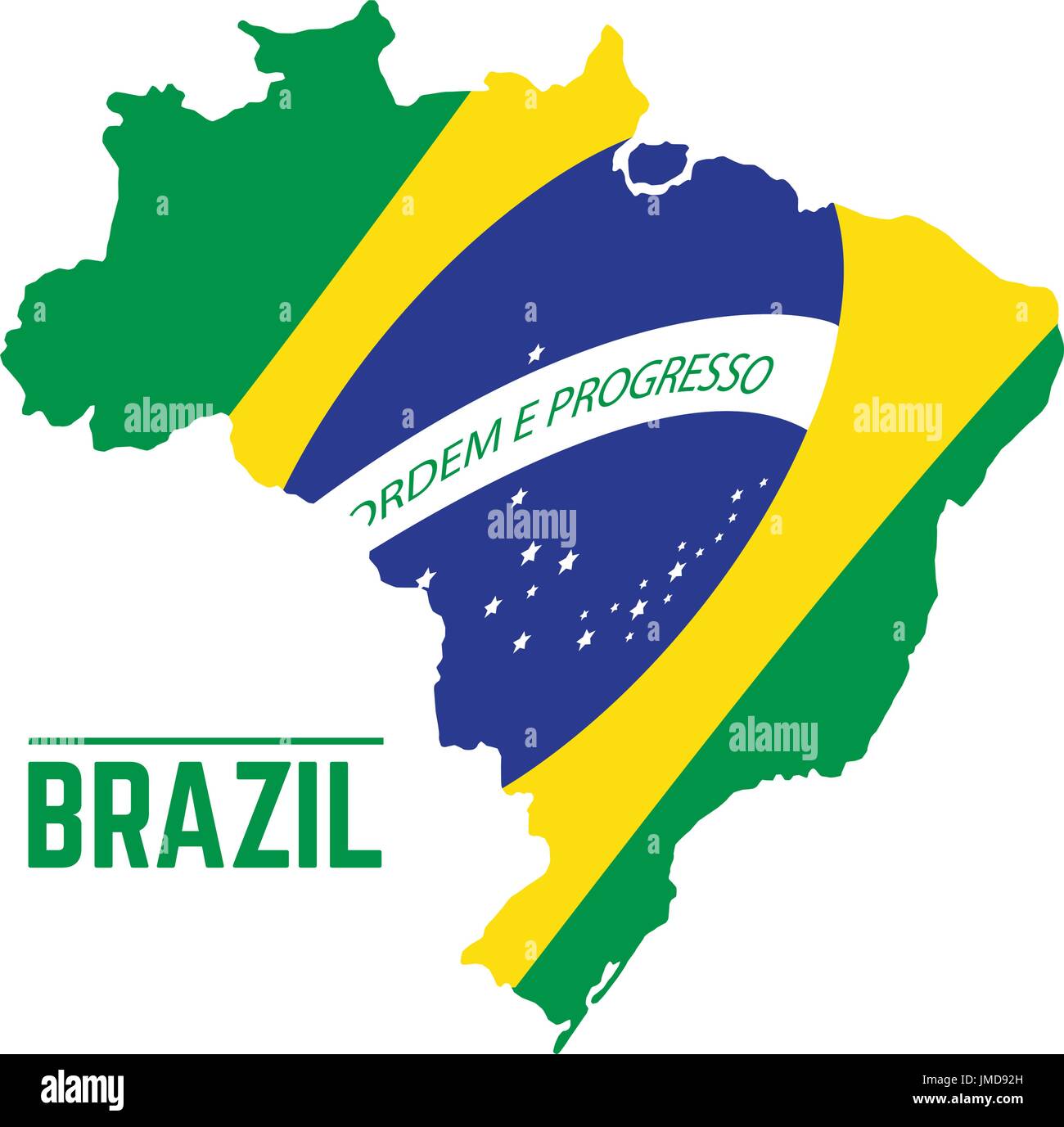 Brazil flag flat style Stock Vector Images - Alamy