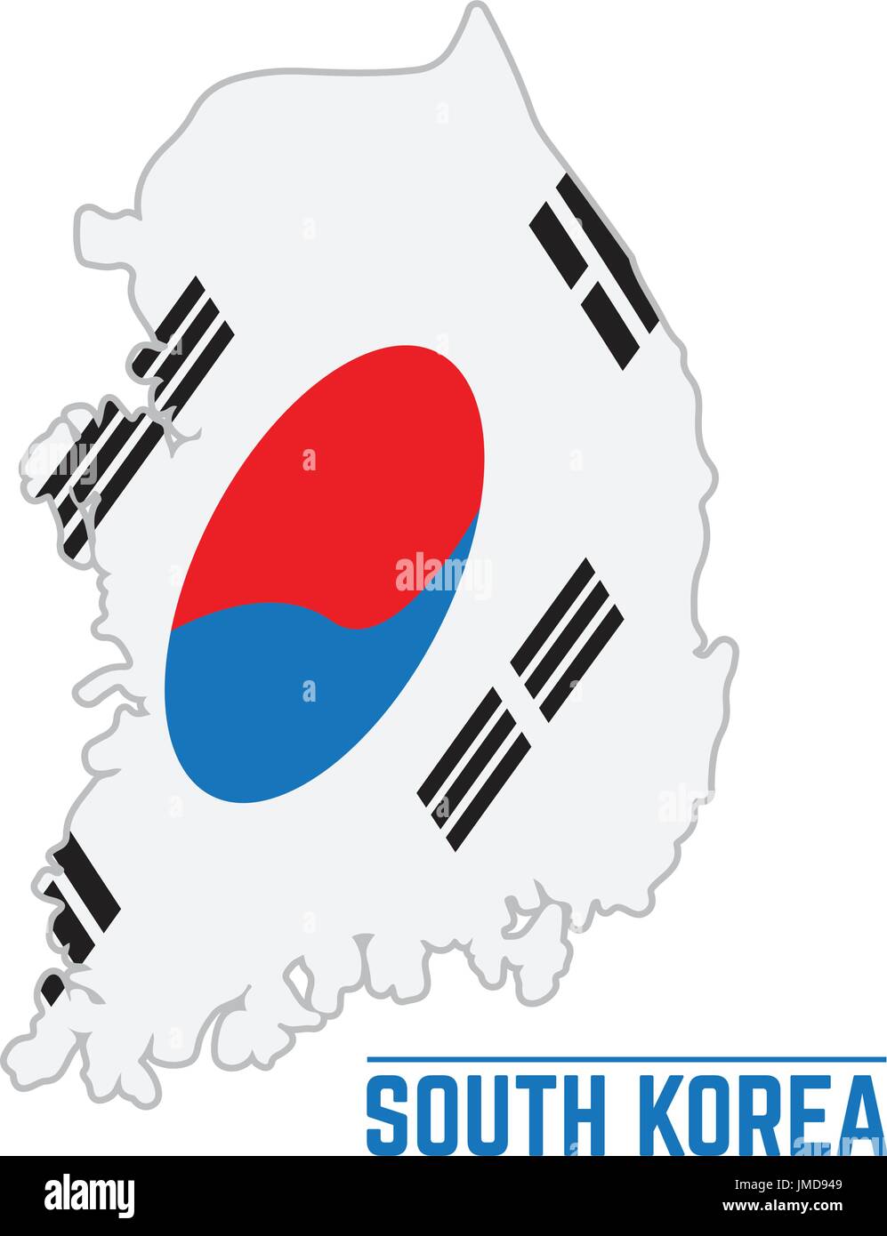 Flag and map of South Korea Stock Vector Image & Art - Alamy