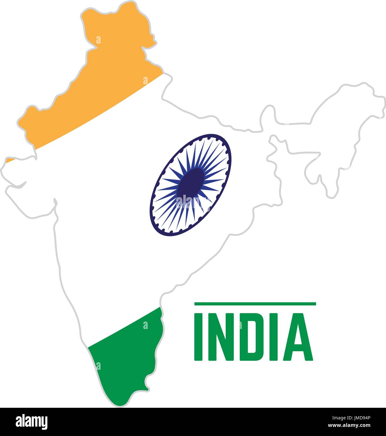 Flag and map of India Stock Vector Image & Art - Alamy