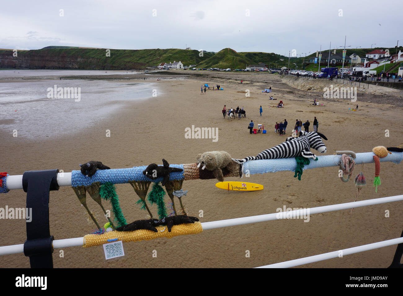 Saltburn Yarn Bombing Knitting Decorating the Pier Stock Photo - Alamy