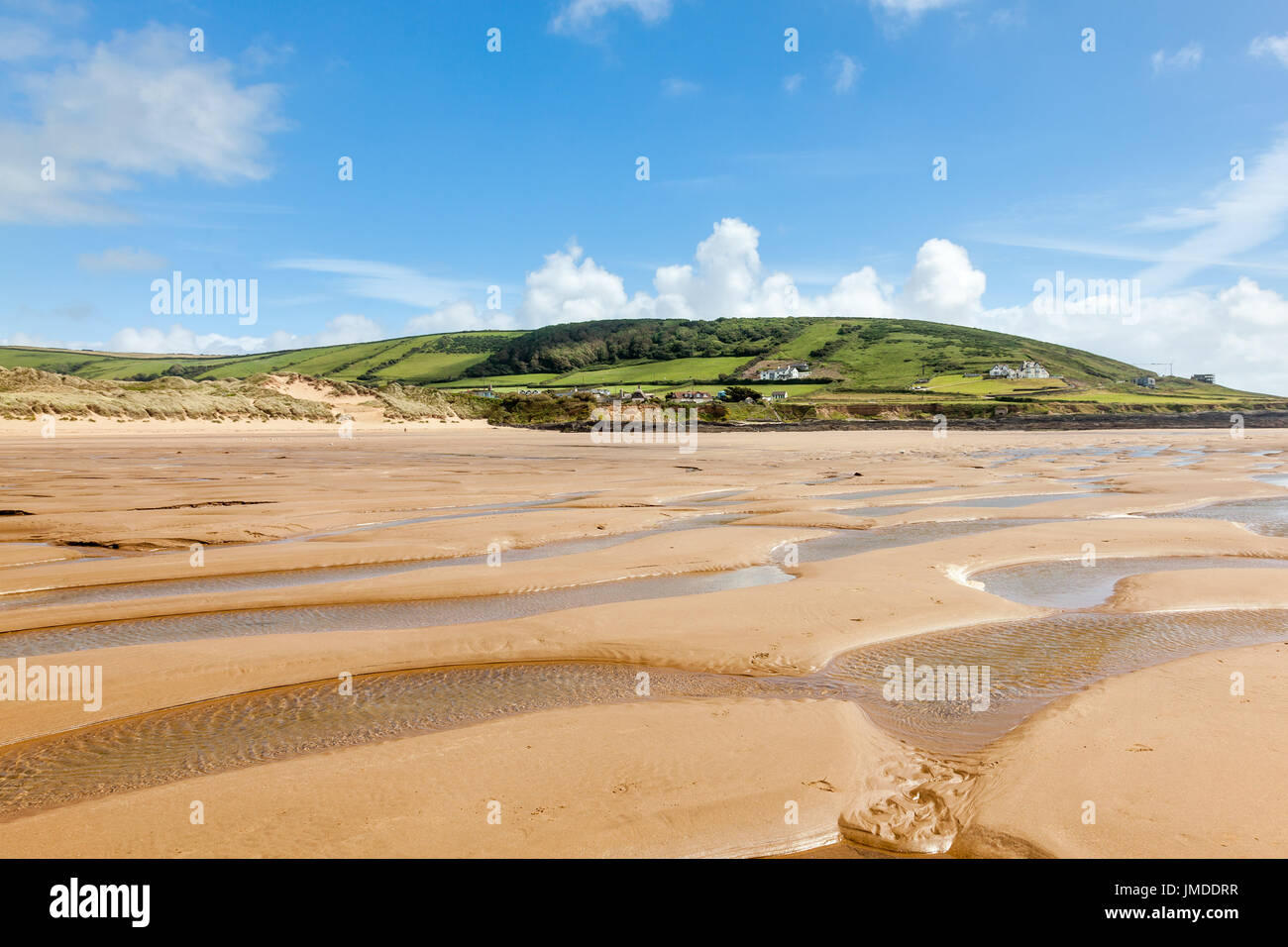 Beautiful golden sandy beach at Croyde Beach Devon England UK Europe ...