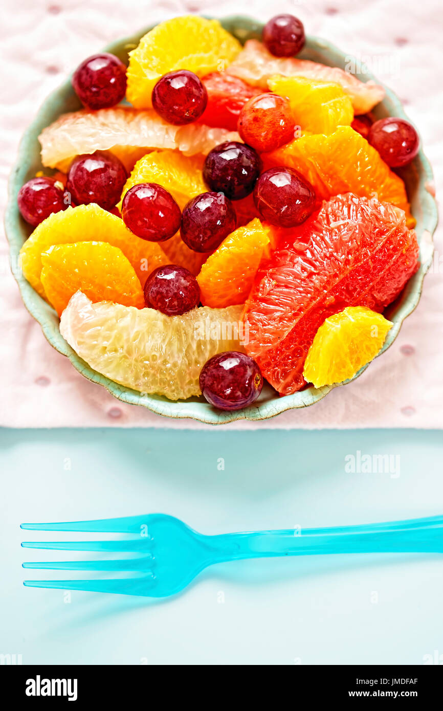 Grapefruit orange mandarin grape summer salad Stock Photo - Alamy