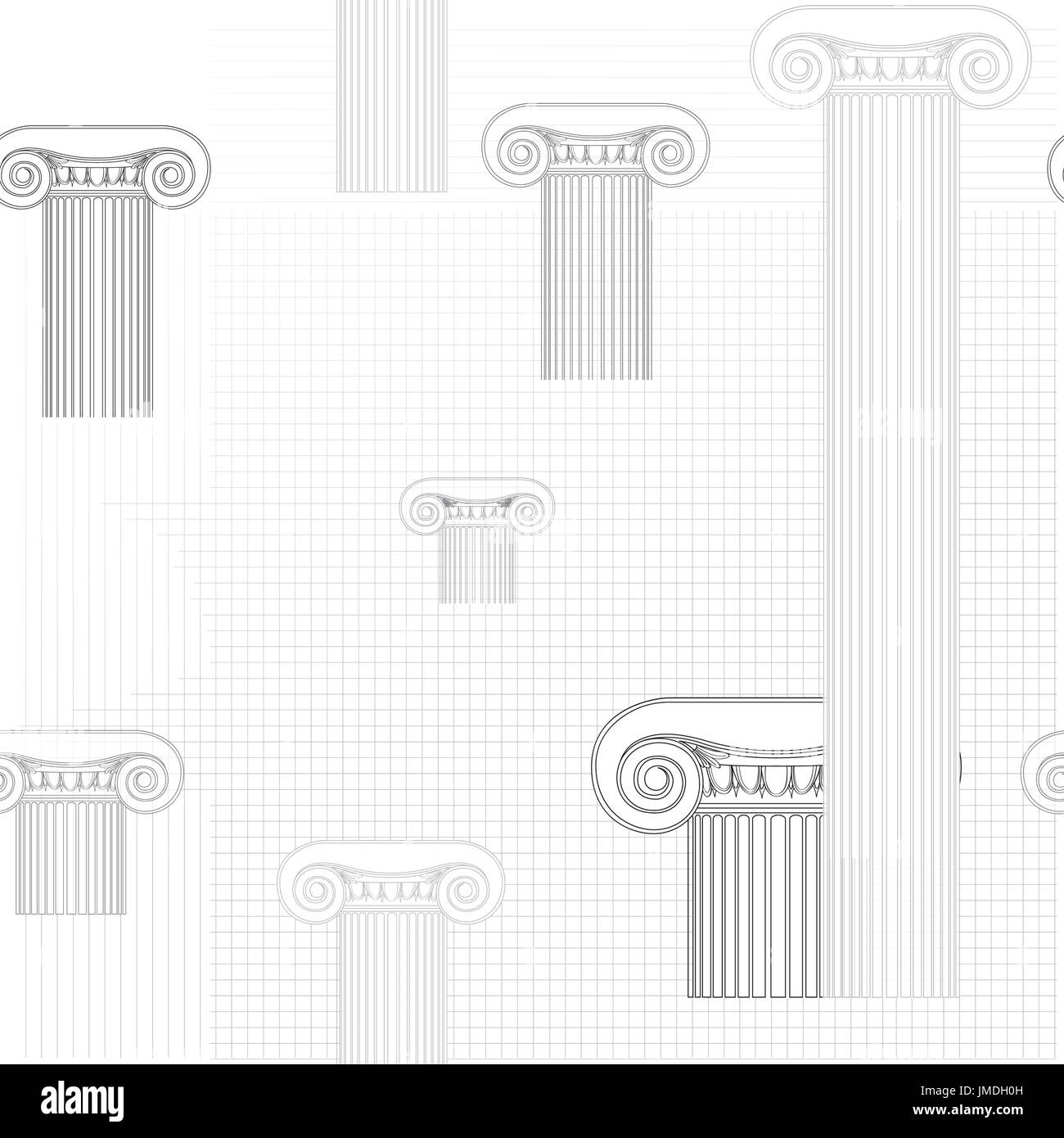 Classic columns seamless background. Roman Engraving background for ...