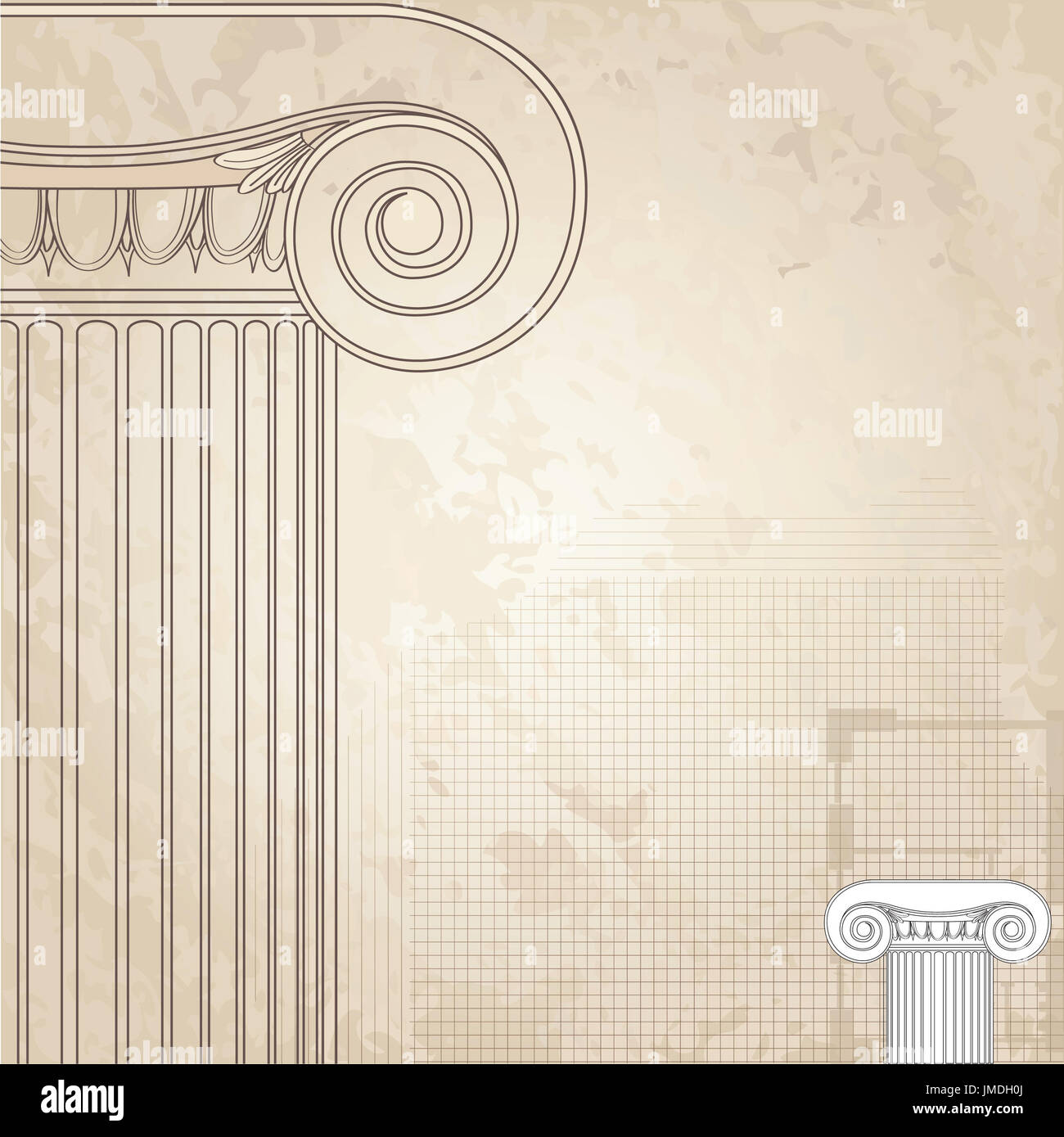 Classic columns background. Roman Engraving background for ...