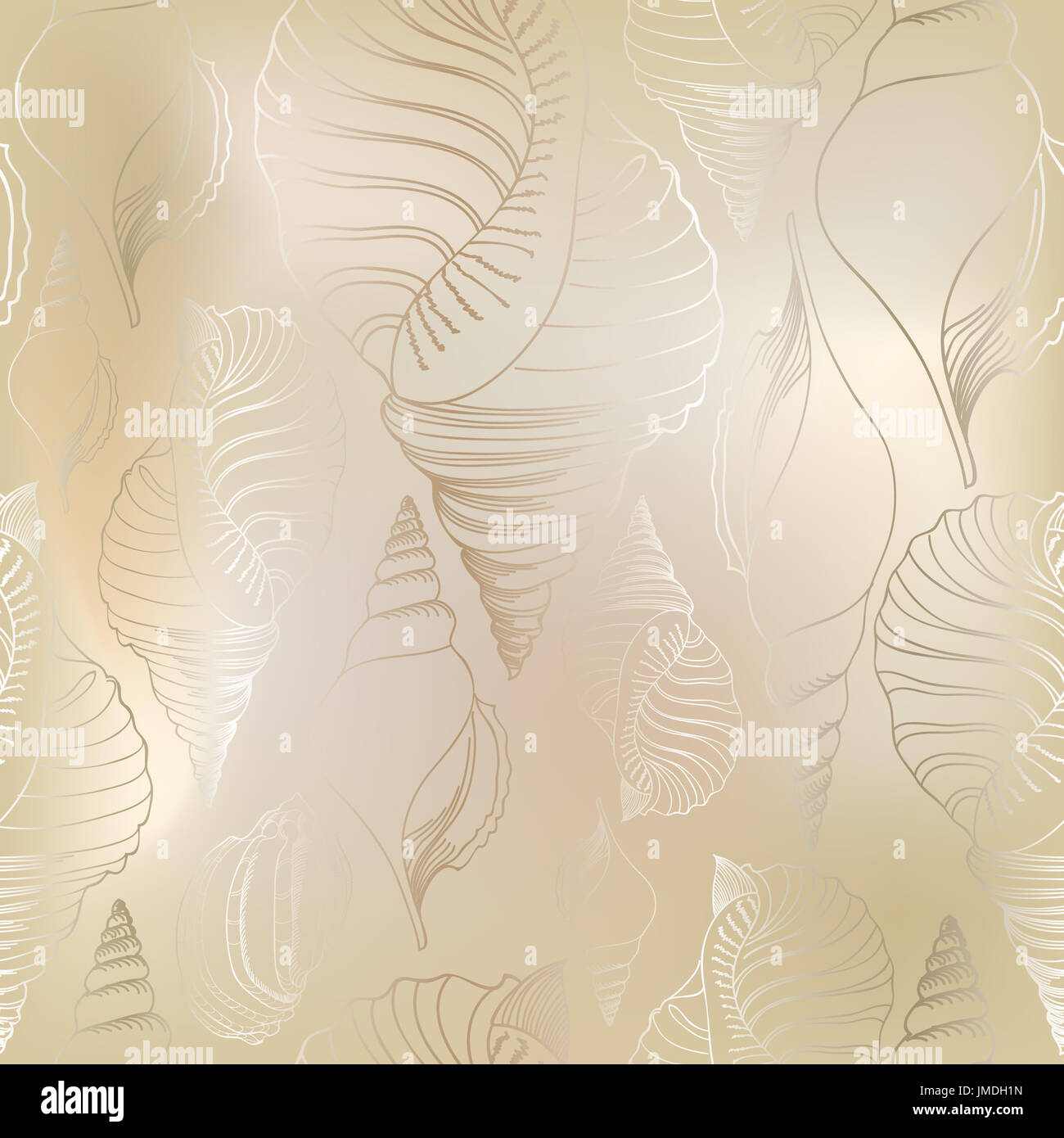 Seashell seamless pattern. Summer holiday marine background. Underwater ...