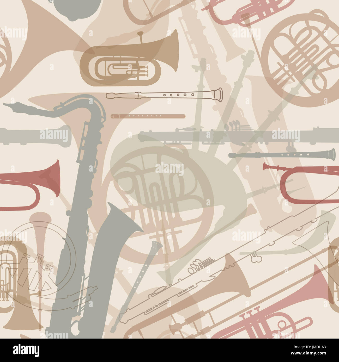 Abstract Music Background. Seamless texture with musical instruments ...