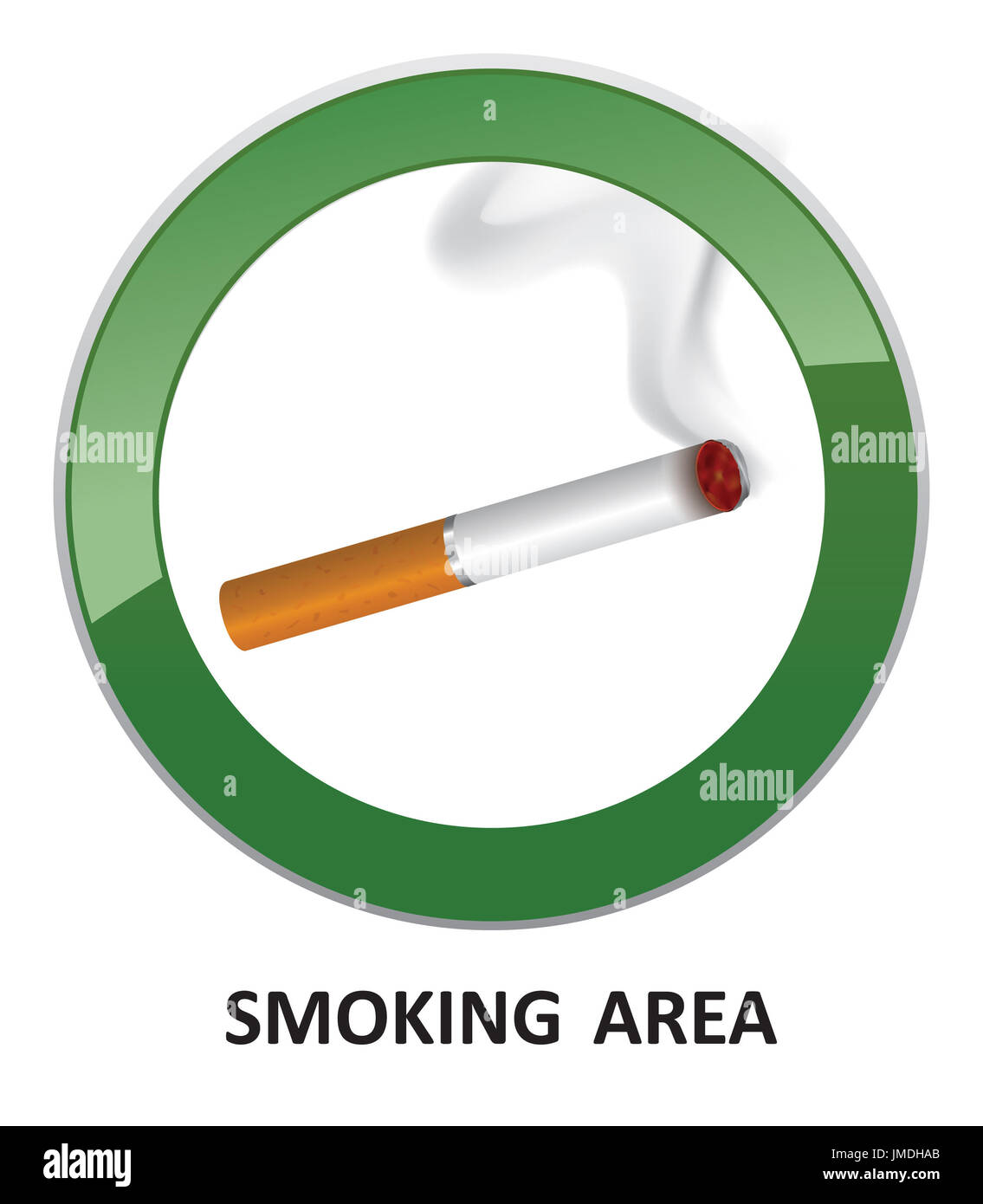 Smoking area label. Smoking Area Icon. Vector Info Sign Stock Photo - Alamy