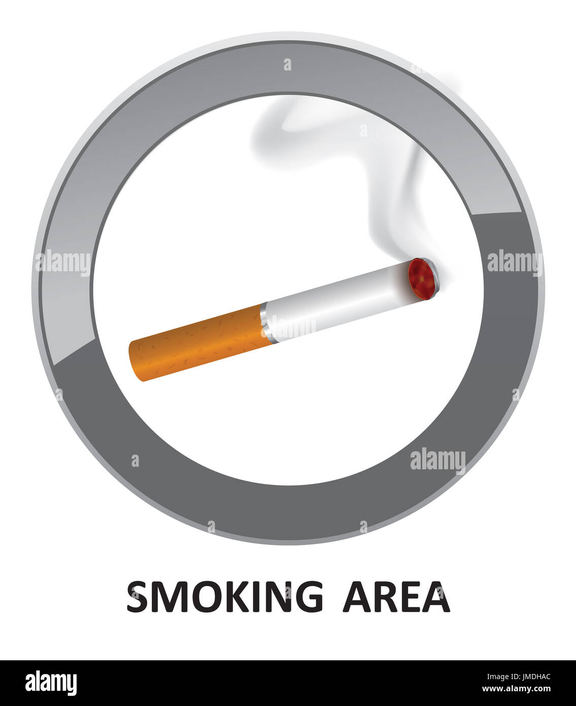 Smoking area label. Smoking Area Icon. Vector Info Sign Stock Photo - Alamy