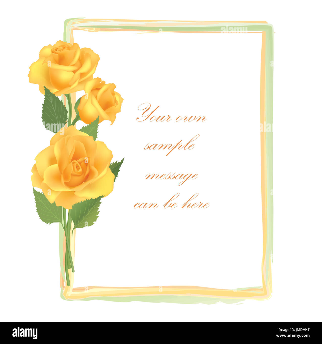 Flower Rose frame isolated on white background. Floral vector wallpaper ...
