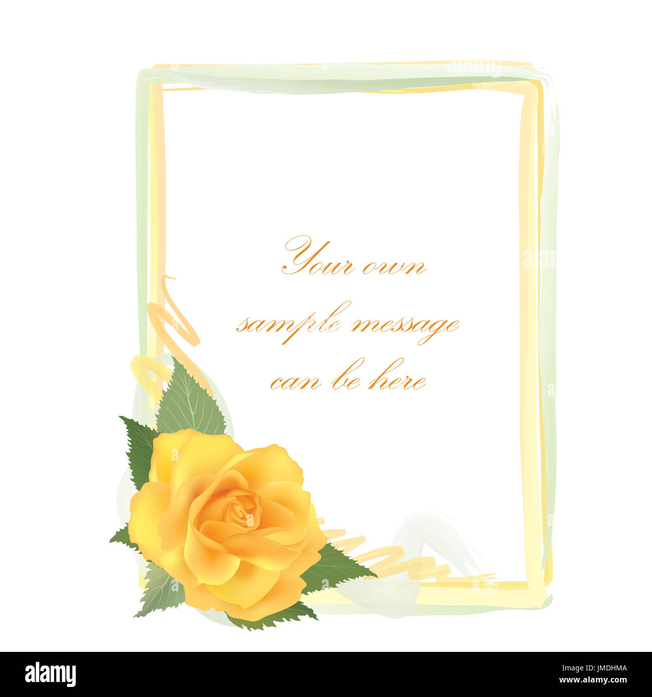 Floral greeting card with flower rose frame. Flourish background Stock ...