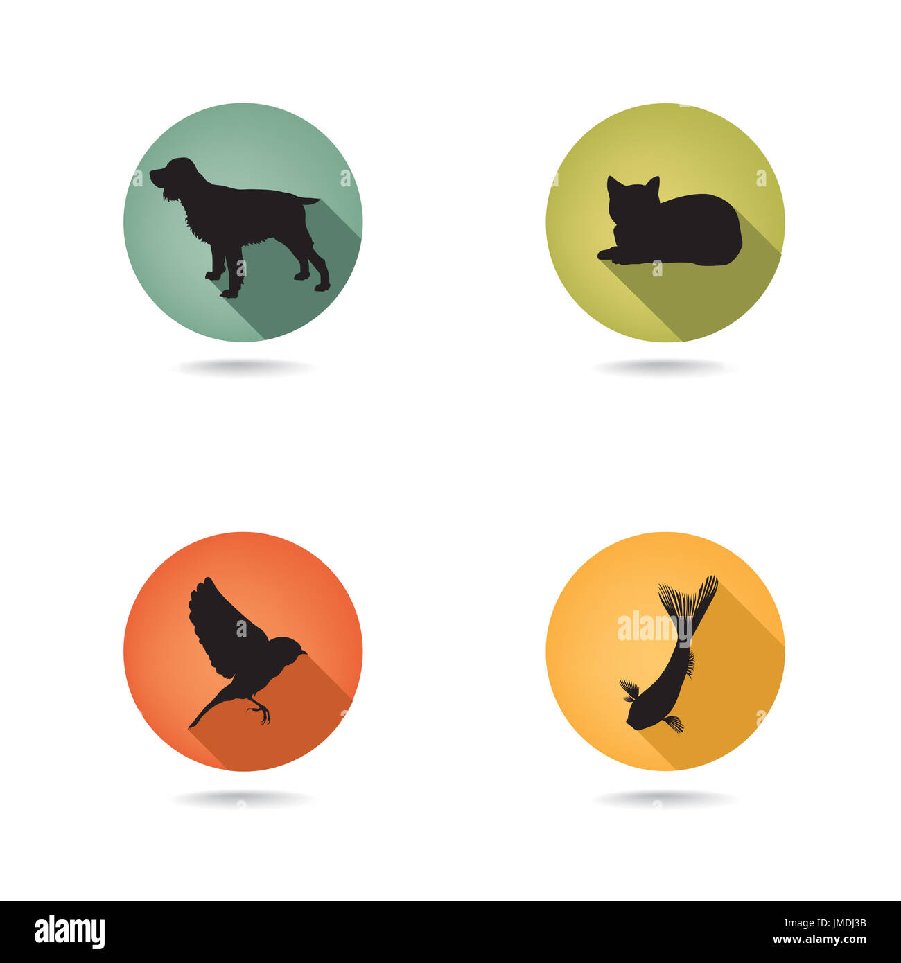 Pet Icons Set. Vet Symbols. Collection of vector pets icon silhouette ...