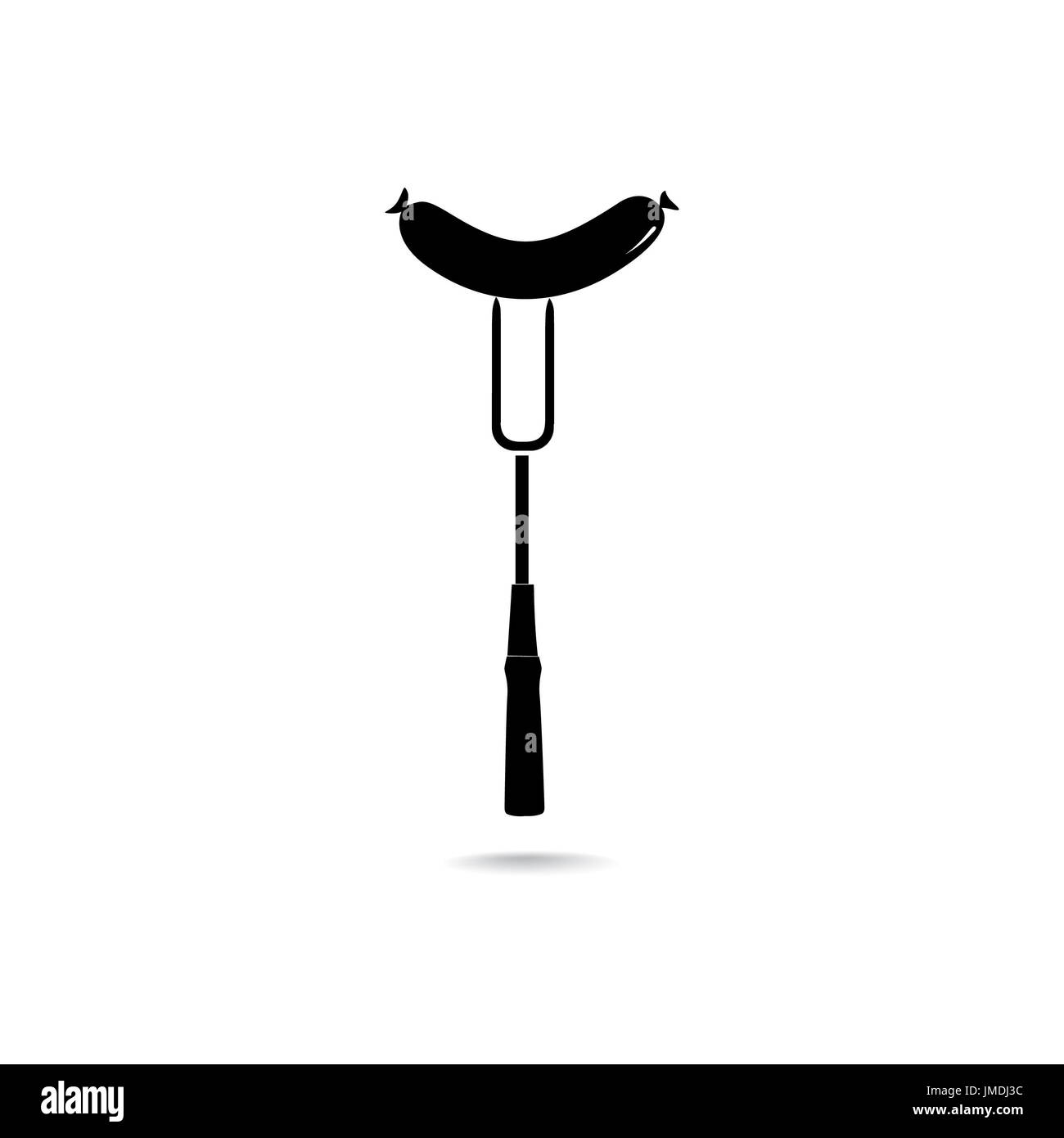 Delicious and tasty cartoon hot dog illustration with grilled sausage ...