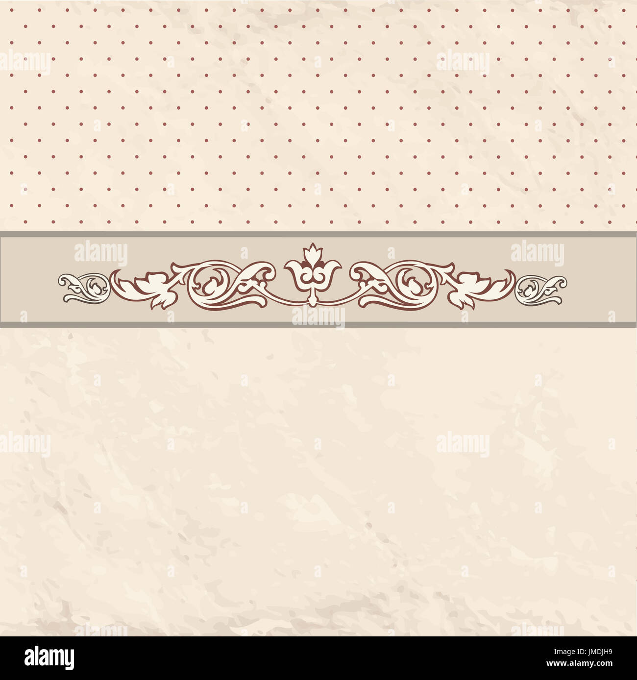 Floral border on vintage background. Old paper with patern in retro ...