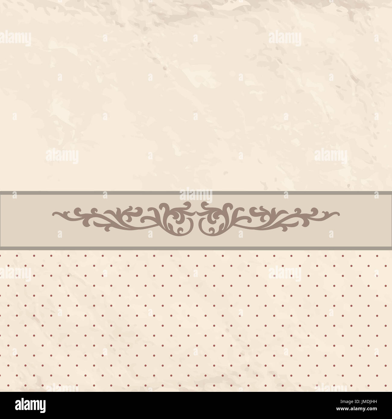 Floral border on vintage background. Old paper with patern in retro ...