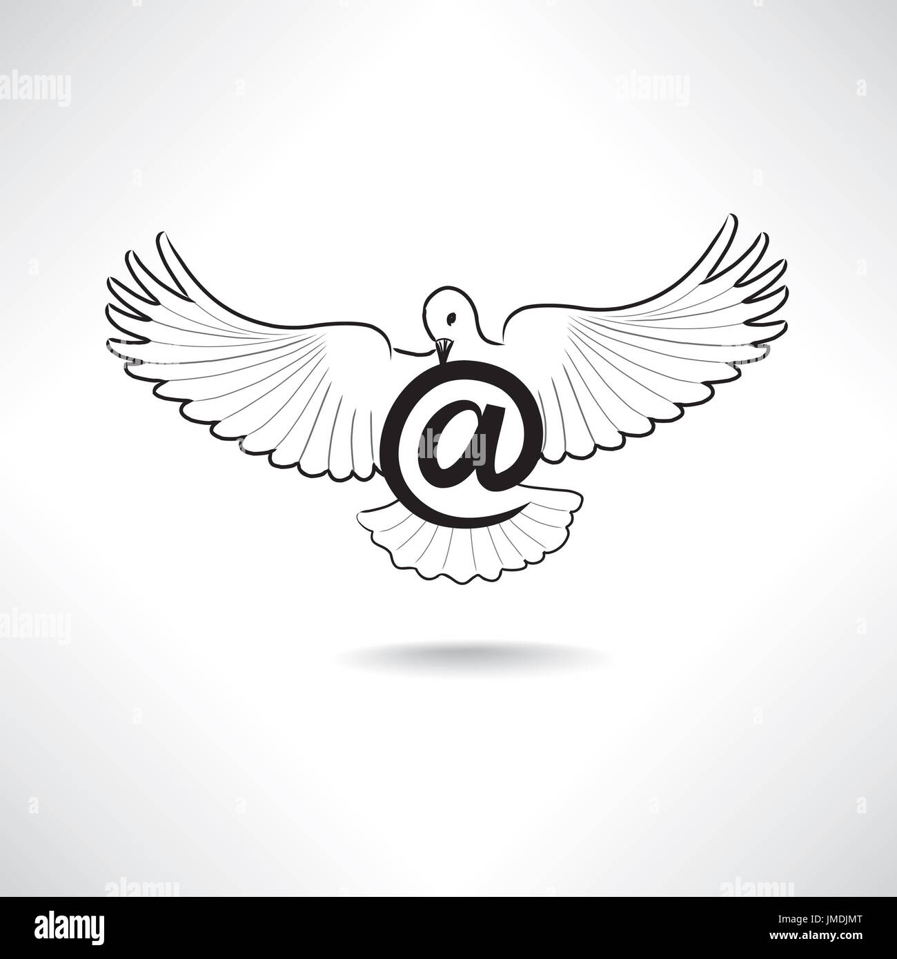 Mail icon. E-mail symbol with post dove Stock Photo - Alamy