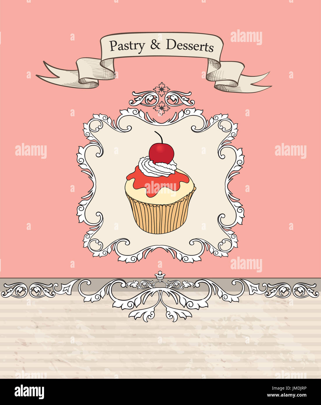 Vintage Cakes Bacground. Retro Bakery Label. Sweets and Desserts Menu ...