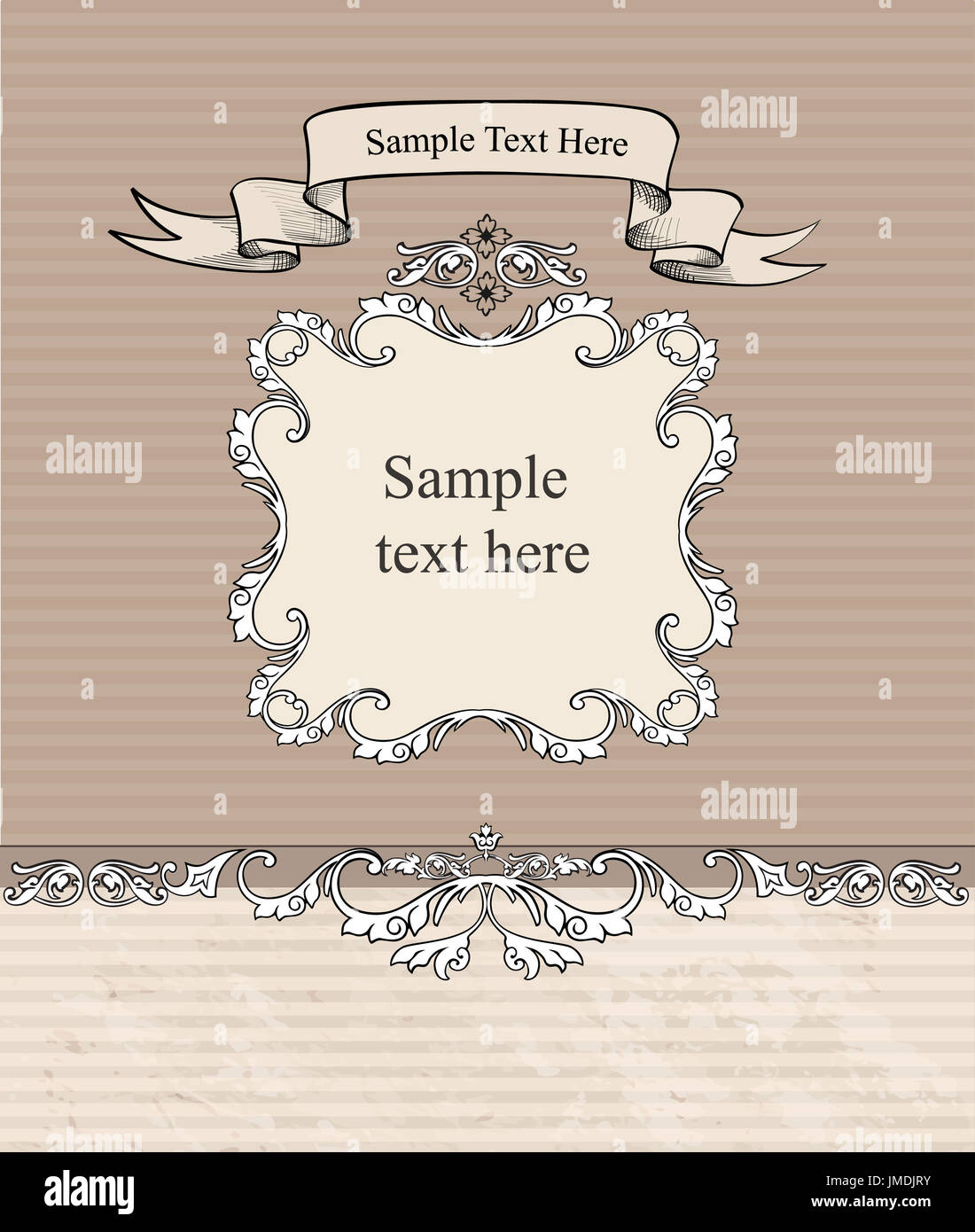 Abstract background with frame. Vintage floral border. Old style card ...