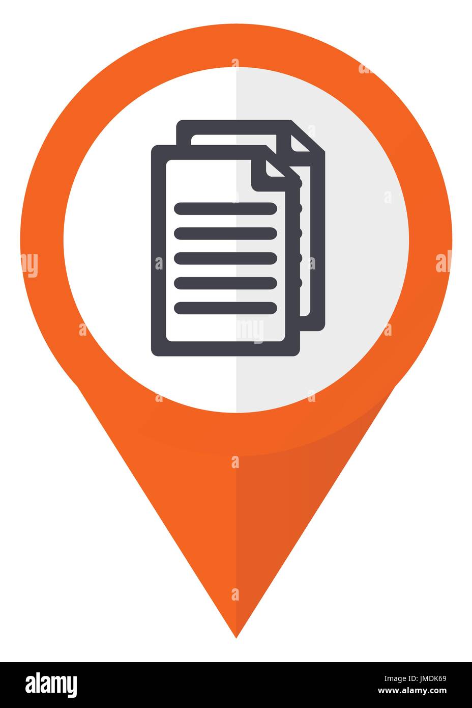 Document orange pointer vector icon in eps 10 isolated on white ...