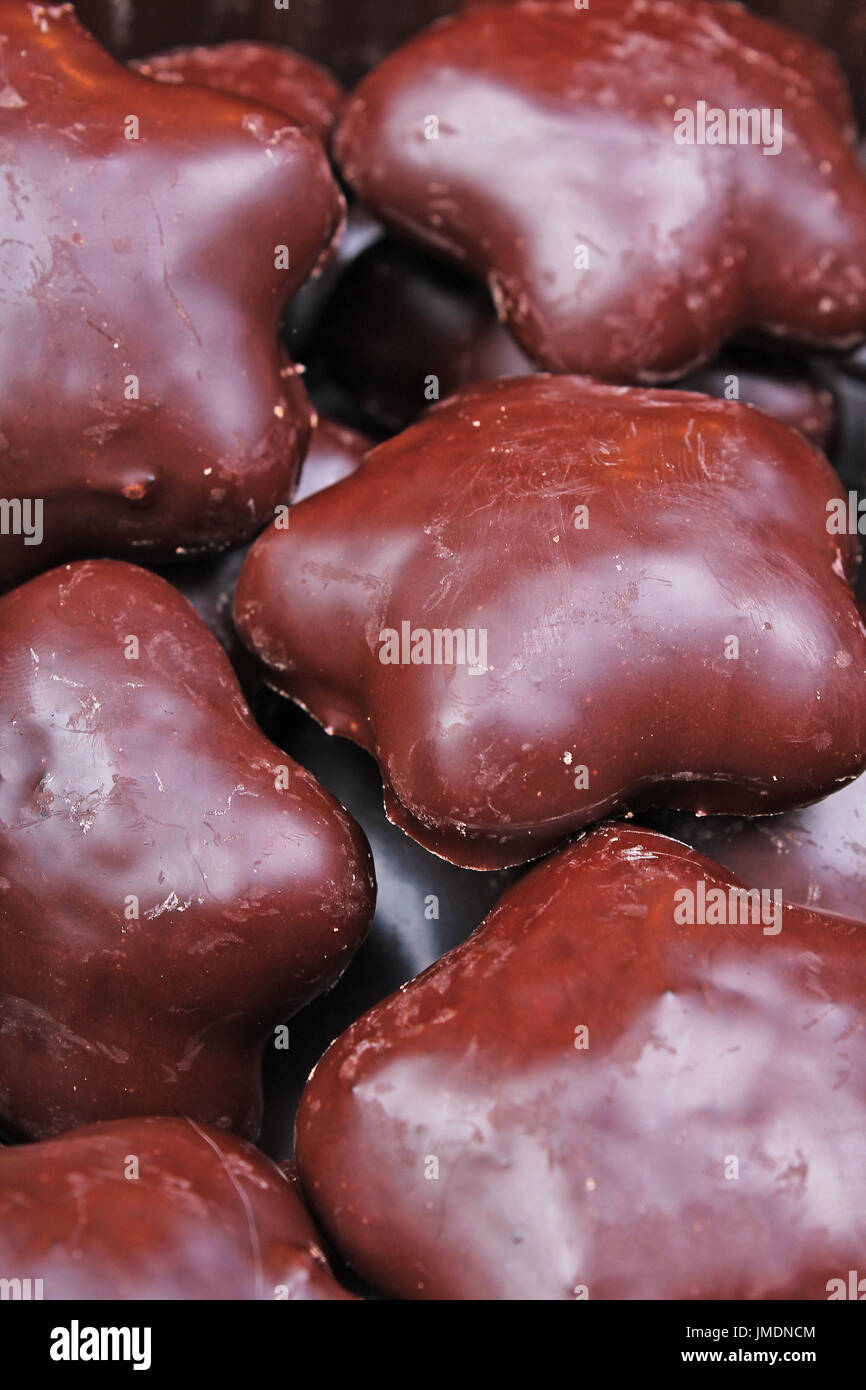 Chocolate coated gingerbread Stock Photo - Alamy