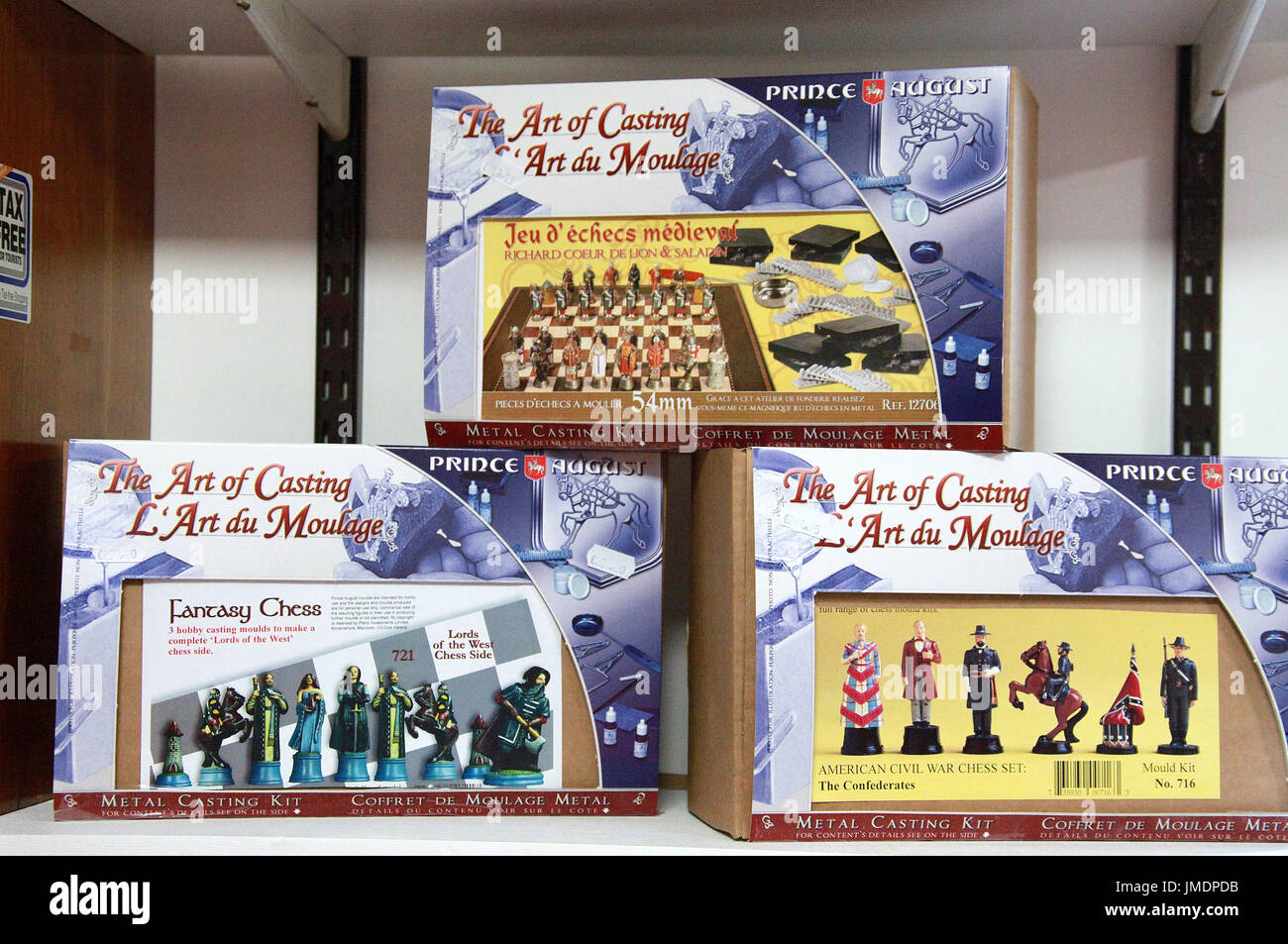 Metal casting kits on sale at Prince August factory shop Stock Photo ...