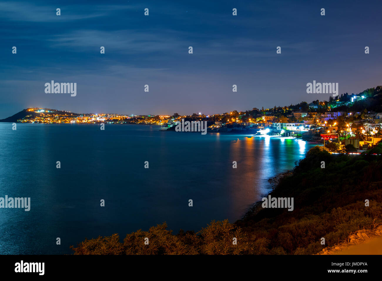 City shore at night Stock Photo - Alamy