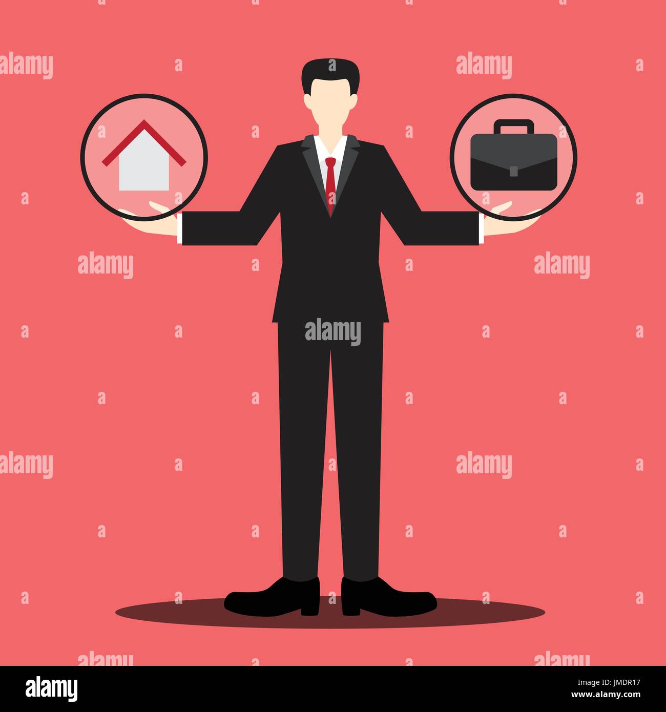 home and work on the businessman balance scale , balance life concept ...