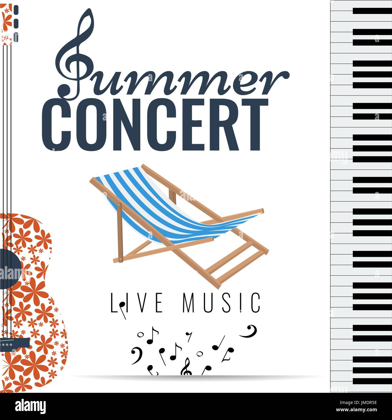 Jazz and Blues summer music consert. Poster background template Stock ...