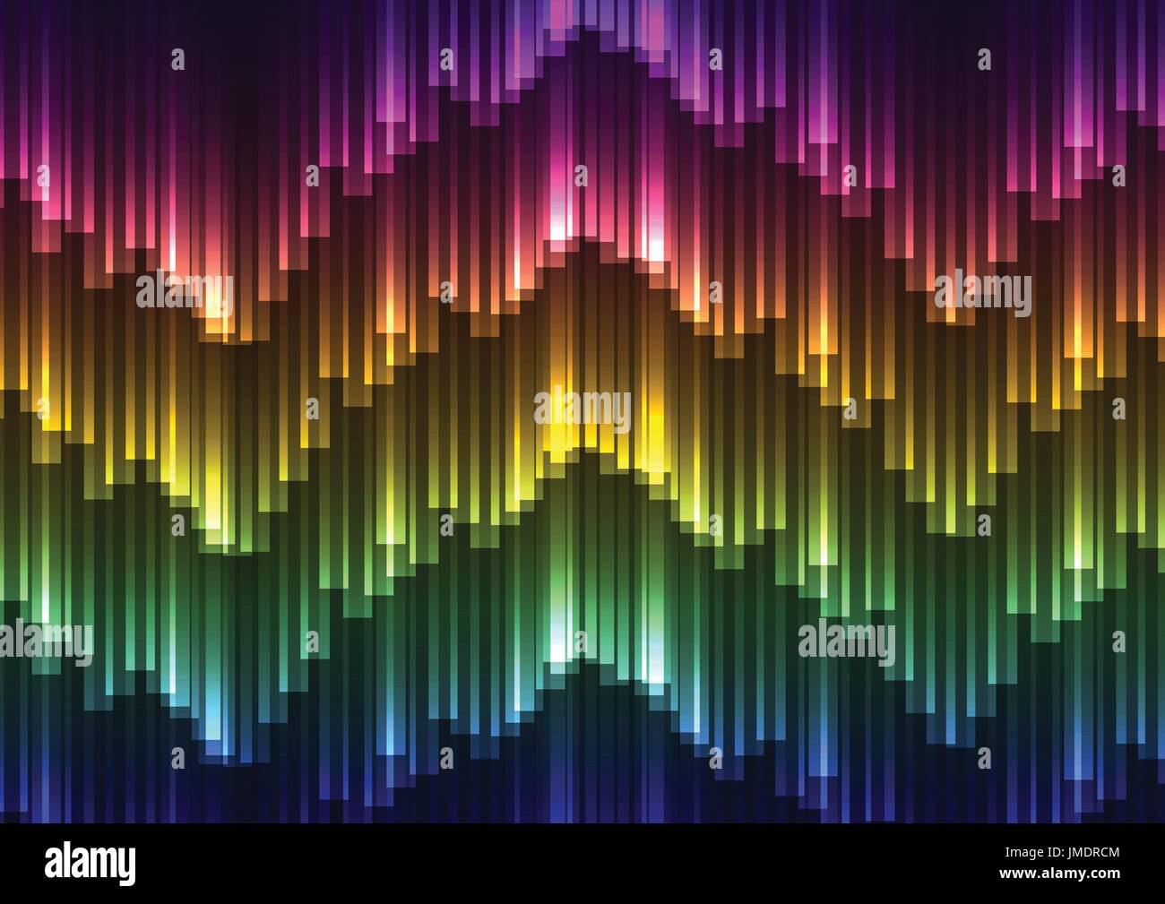 digital aurora abstract background, rainbow bar template, zigzag dark ...