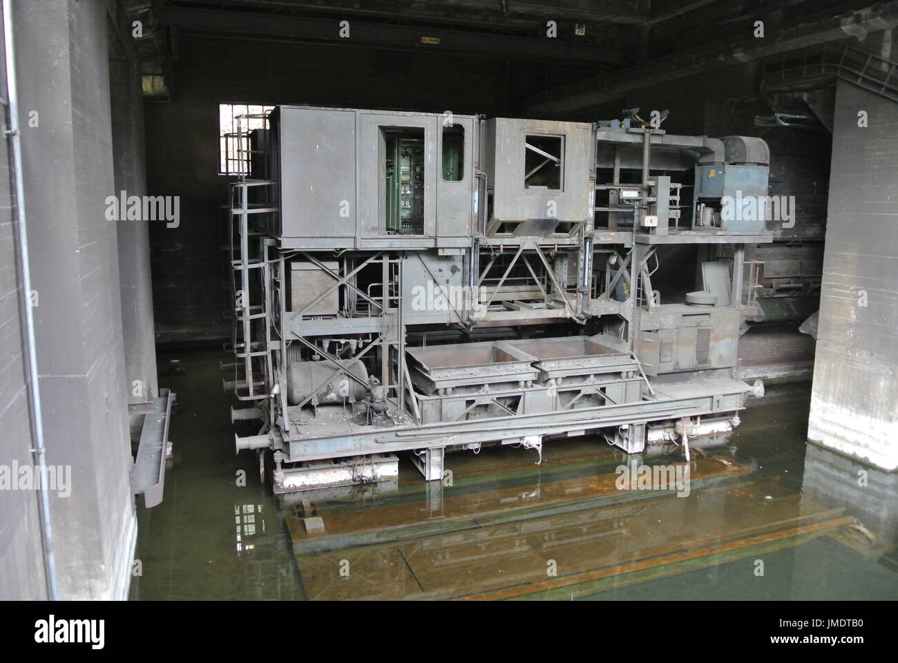 Mollerwagen inside partially flooded Mollerbunker, Landschaftspark ...