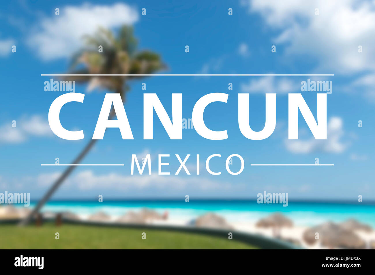 Caribbean beach , cancun sign in mexico Stock Photo - Alamy