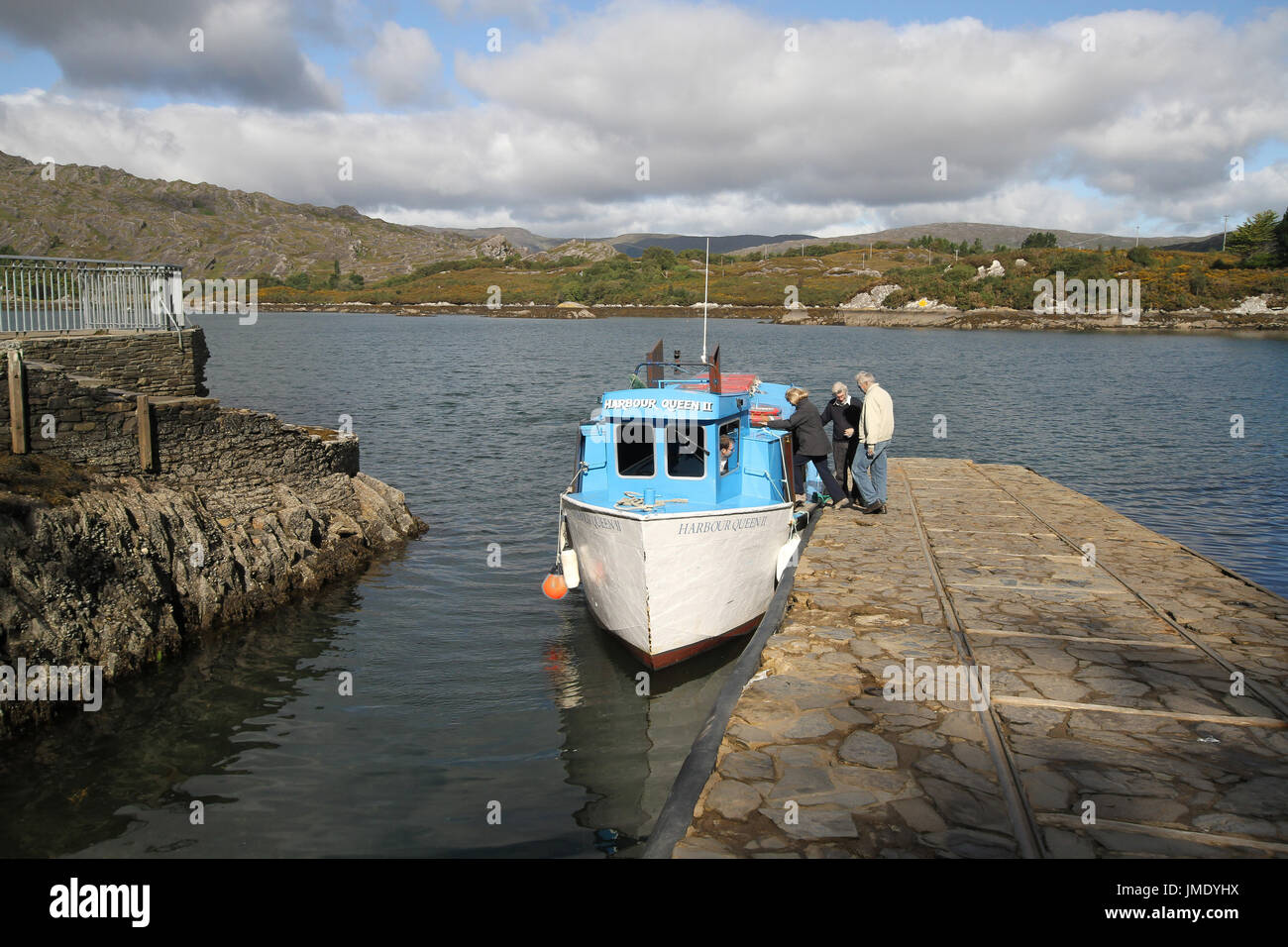 Passenger ferry Harbour Queen II at Garnish Island in Bantry Bay, West ...